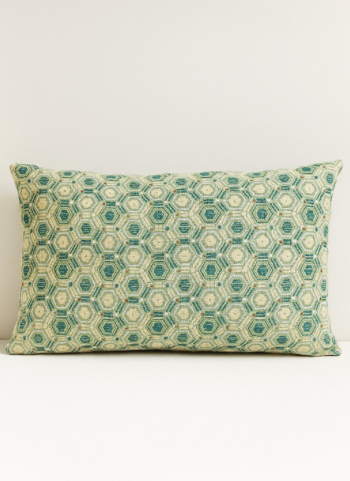 Verdant Hex Lumbar Cushion Cover – Morning Blossom